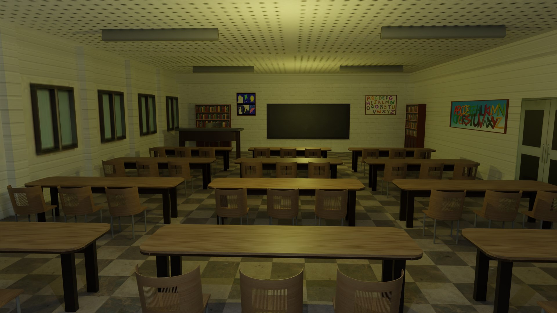 3D Classroom Model - TurboSquid 2132171