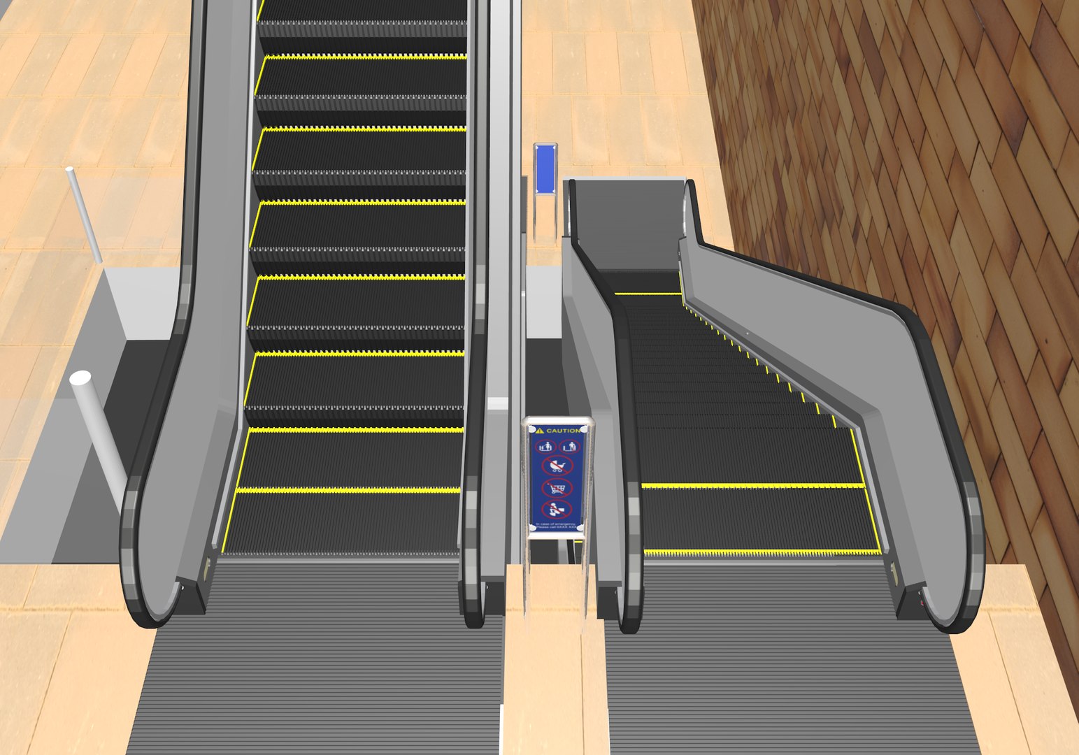 3d Model Escalator Metal