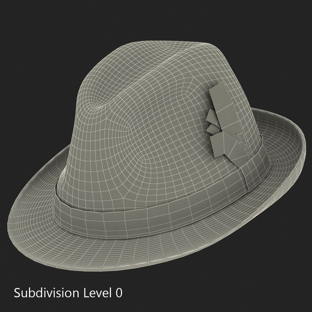 3d model fedora hat 2