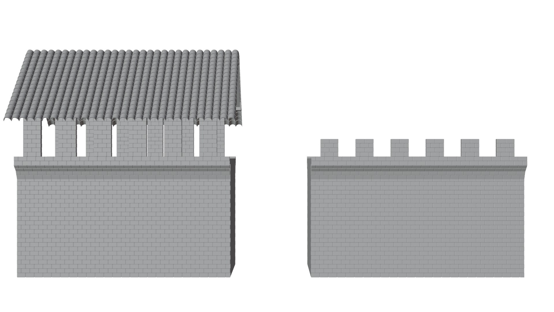 Medieval Walls Low Poly Model - TurboSquid 2281511