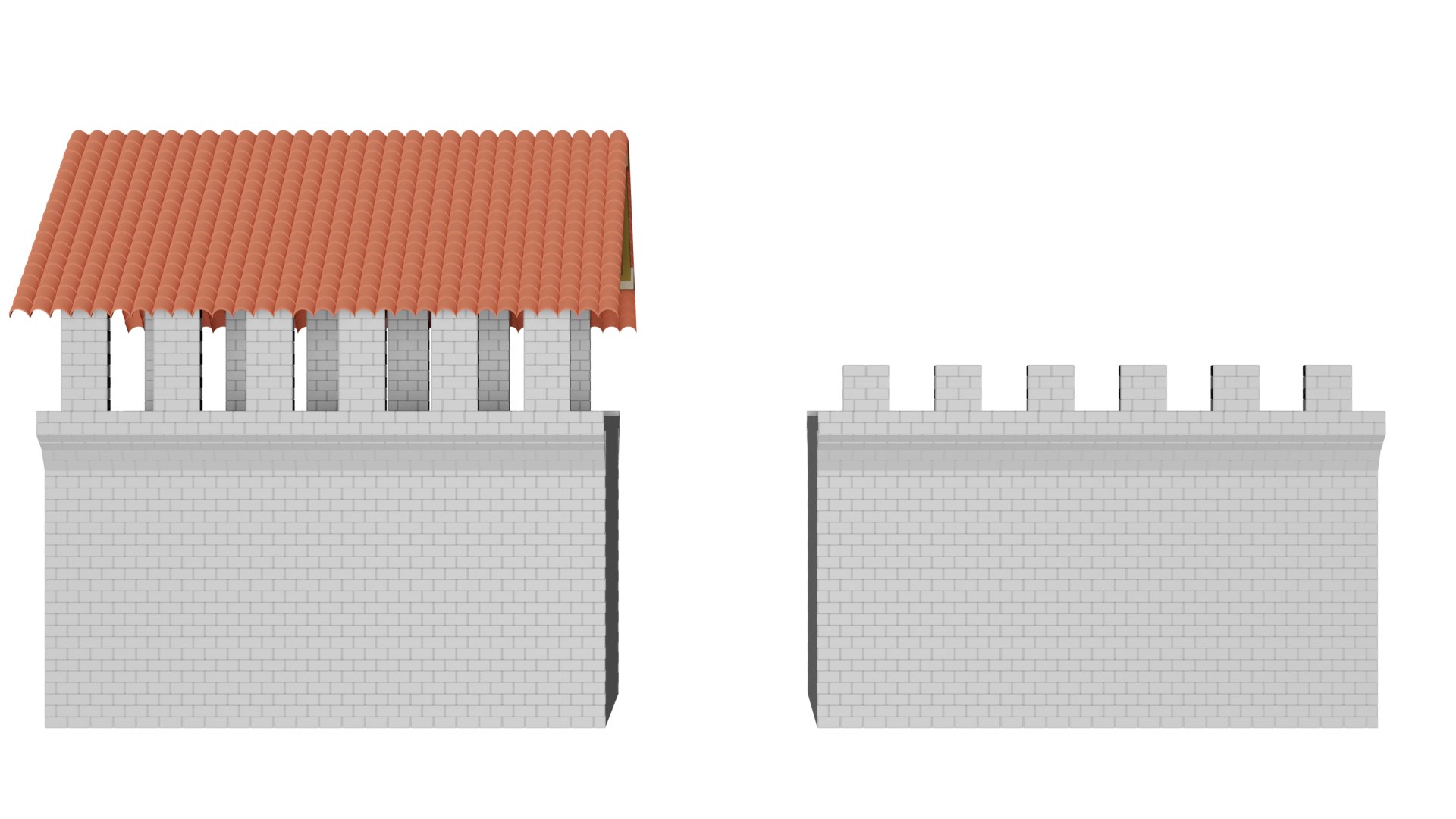 Medieval Walls Low Poly Model - TurboSquid 2281511