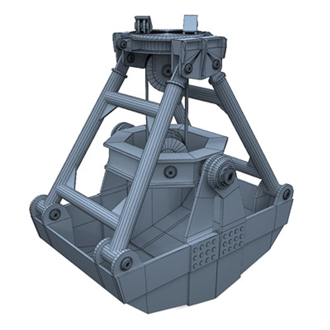 3d Model Hydraulic Clamshell Grab