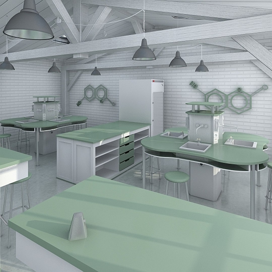 Interior Classroom Scene 3d Model