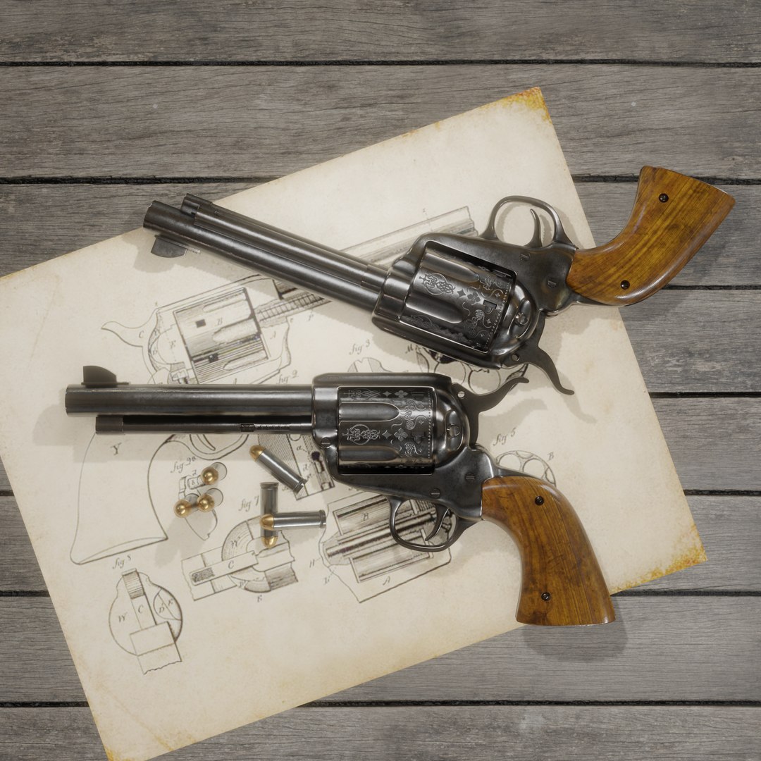 3D Revolver Modeled Blender - TurboSquid 1504488