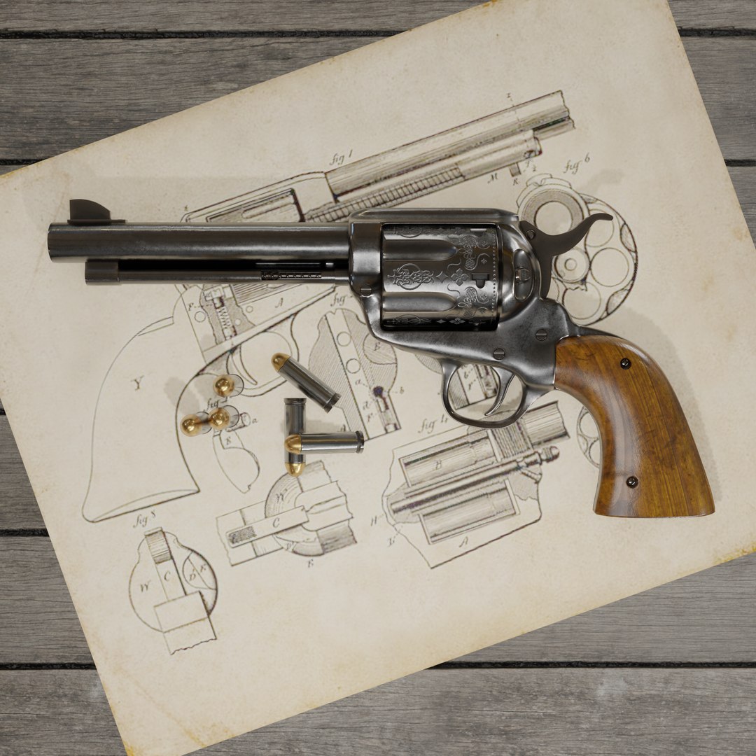 3D Revolver Modeled Blender - TurboSquid 1504488