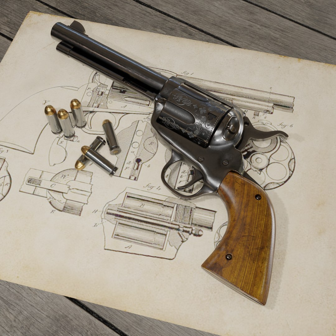 3D Revolver Modeled Blender - TurboSquid 1504488