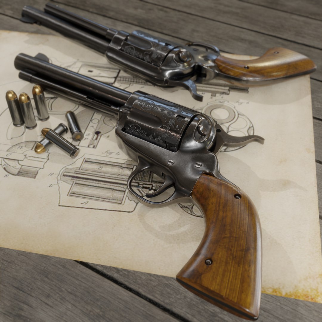 3D Revolver Modeled Blender - TurboSquid 1504488