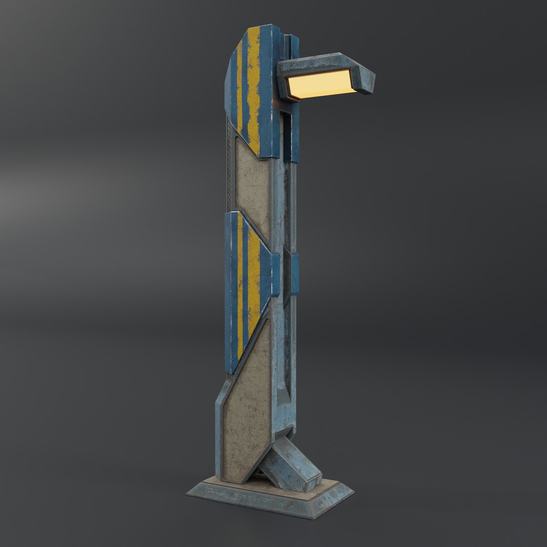 3D Sci-Fi Street Light - TurboSquid 2210995