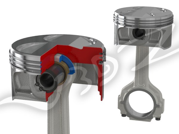 3d model piston cutaway
