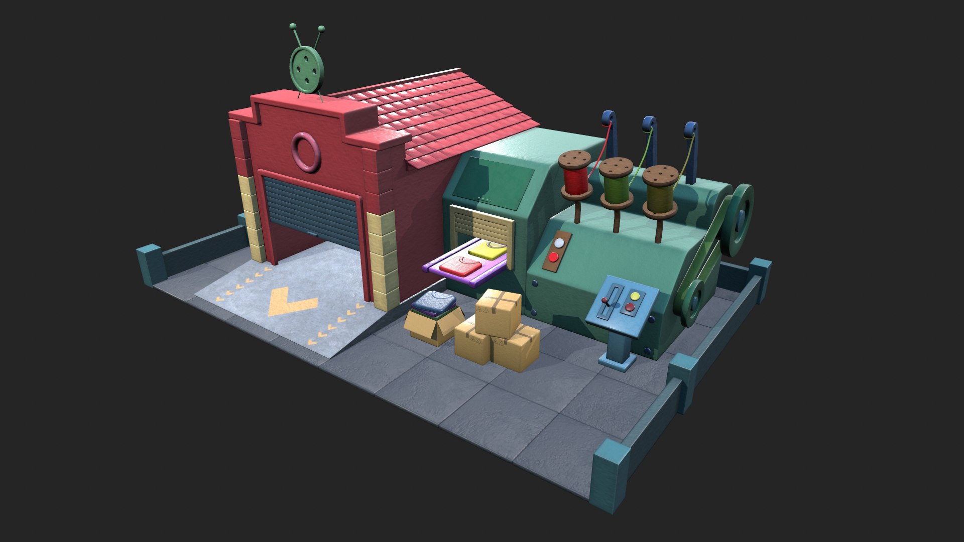 3D Cartoon Factory Stylized Model - TurboSquid 1419570