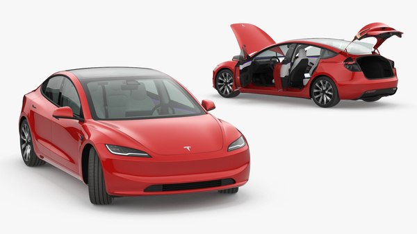 Tesla Model 3 2024 빨간색 표시등이 켜져 있음 3D 모델 - TurboSquid 2256136