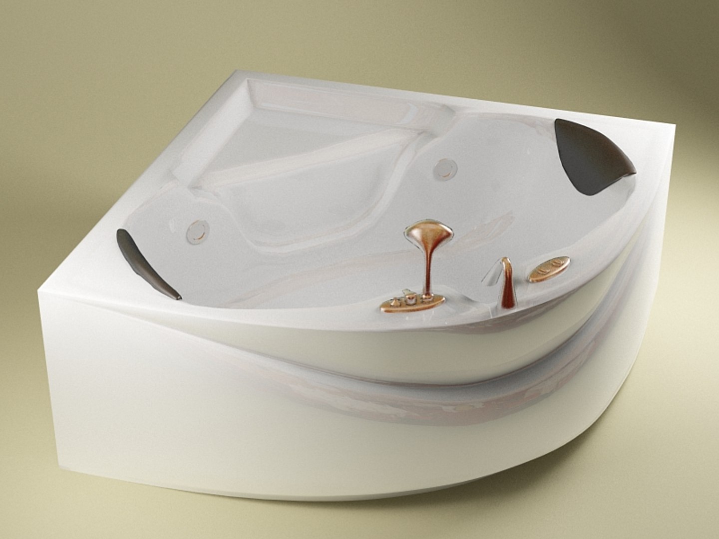 angular bath jets modelled 3d model