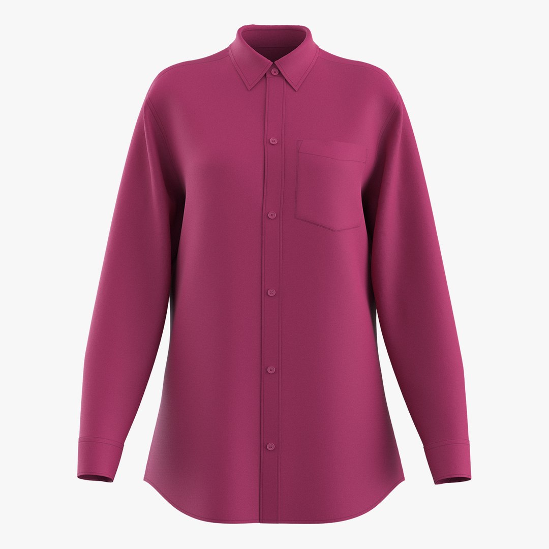 Relaxed Fit Overshirt Shirt Design For Women 3D - TurboSquid 2018529