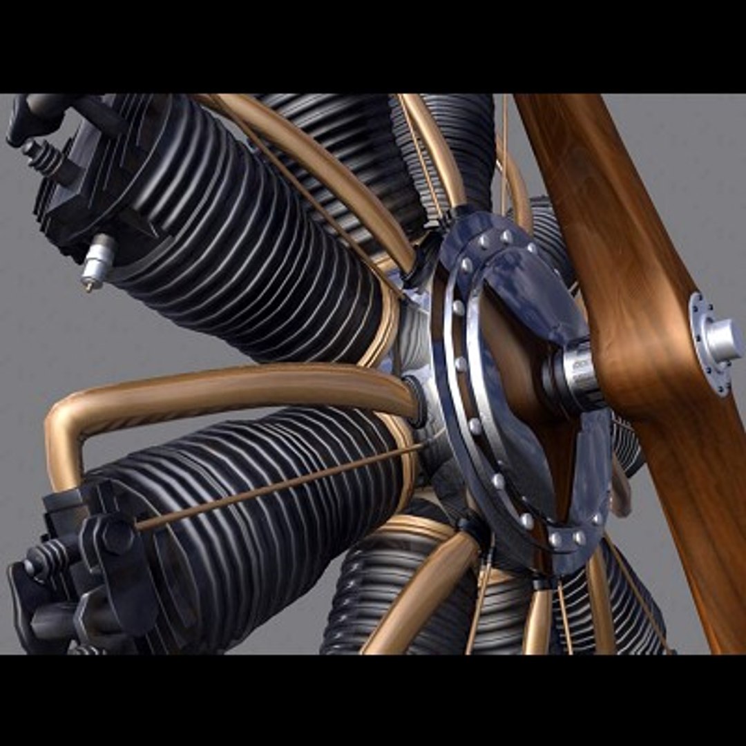 rotary engine airplanes 3d model