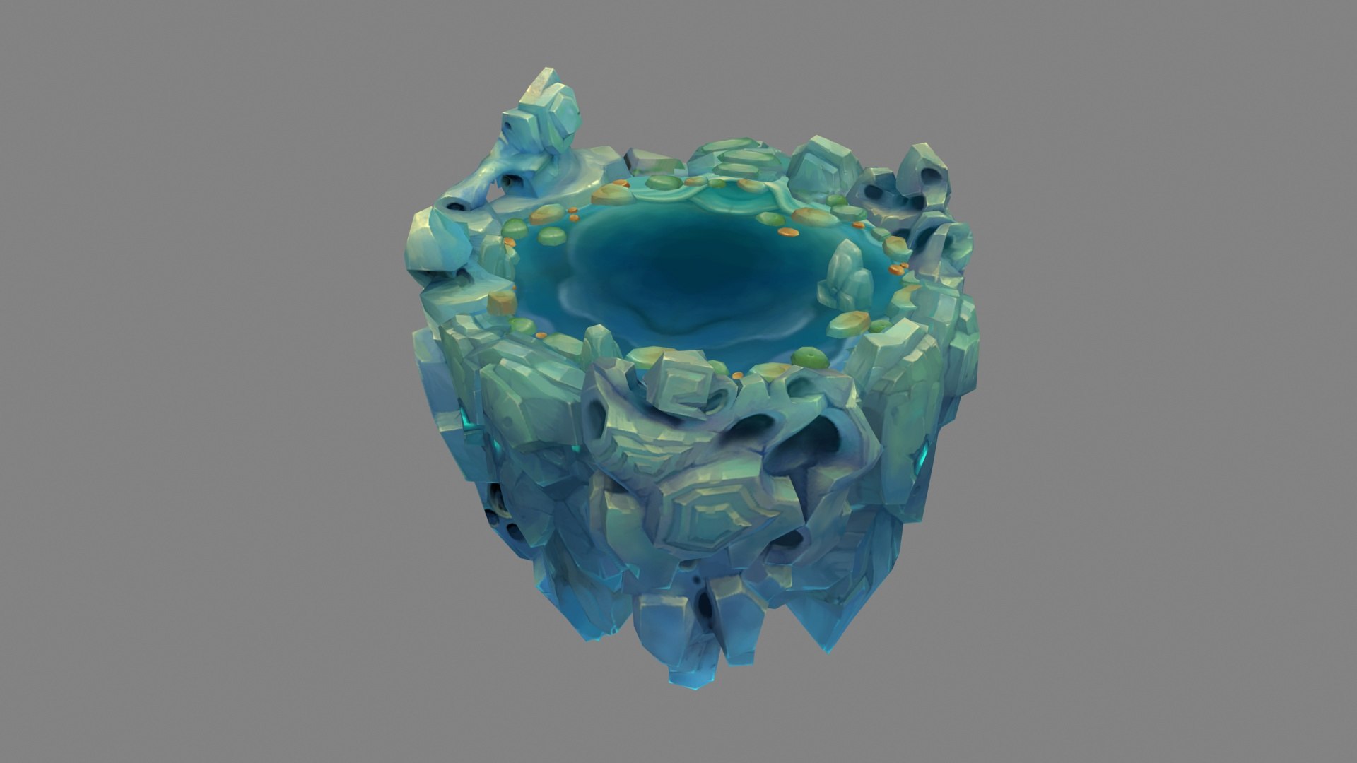 3D Model Suspended Stone - Floating Rock - Magic Stone - Taihu Stone ...