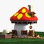 3d Model Mushroom House Smurf