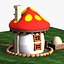 3d Model Mushroom House Smurf