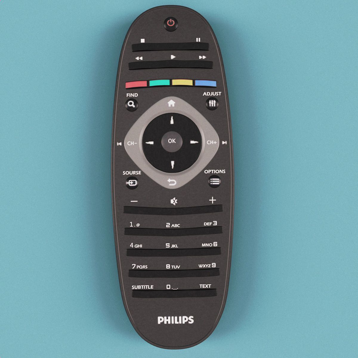philips tv remote 3d model