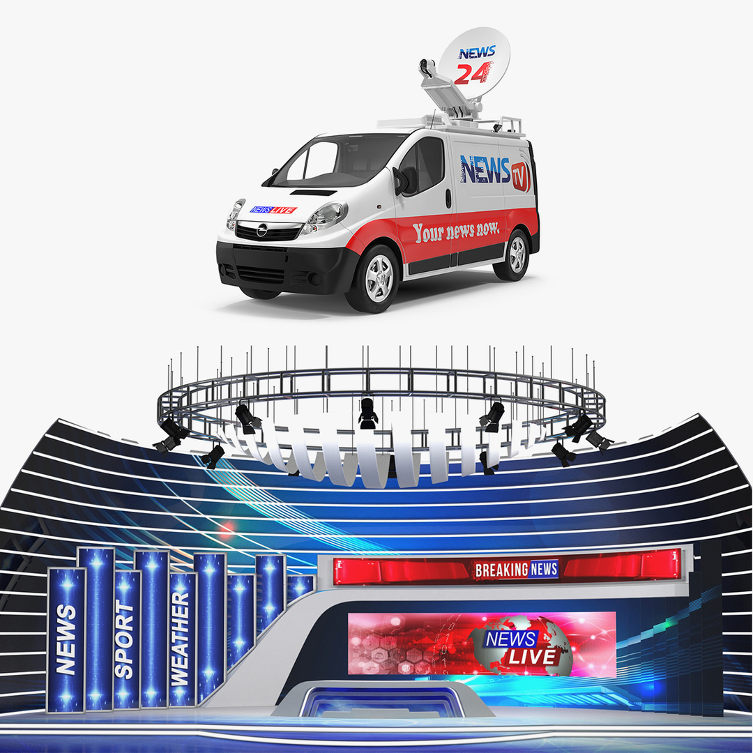 News van studio tv 3D model - TurboSquid 1387942