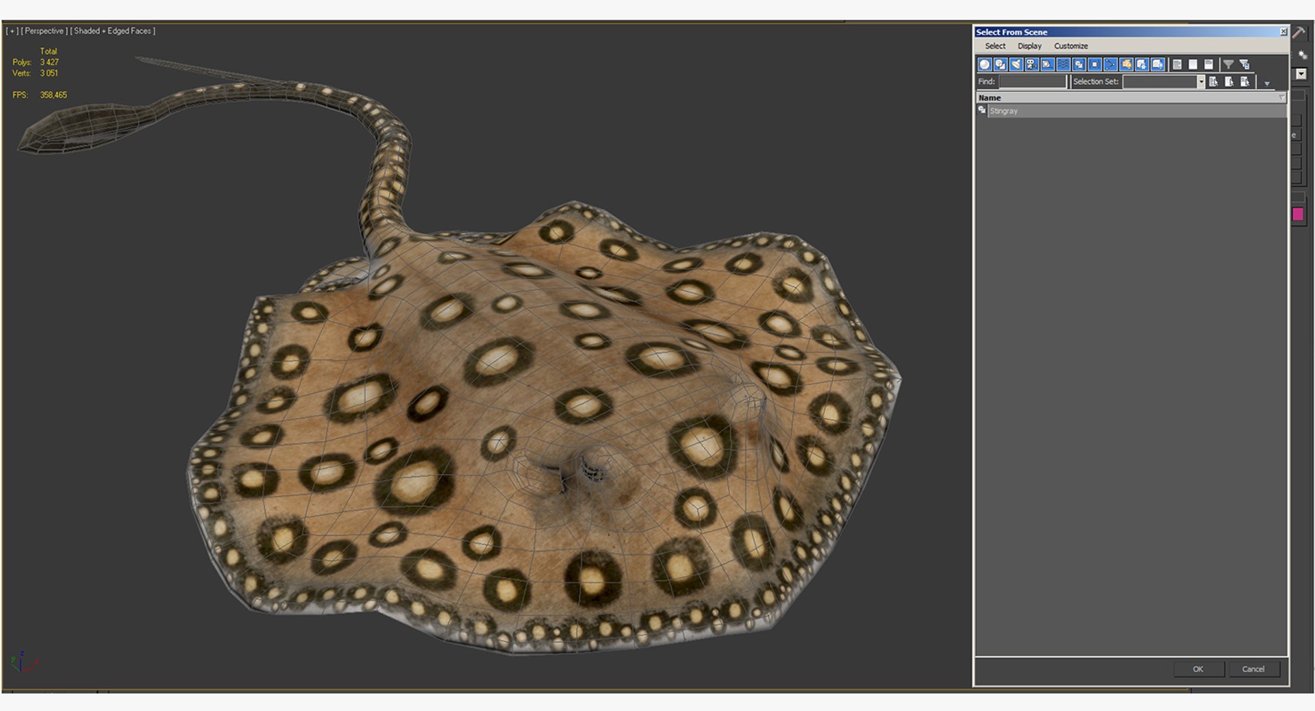c4d river stingray pose 3