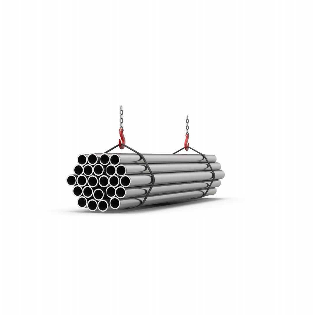 3D Model Crane Hook Lifting Steel Pipes - TurboSquid 2293856