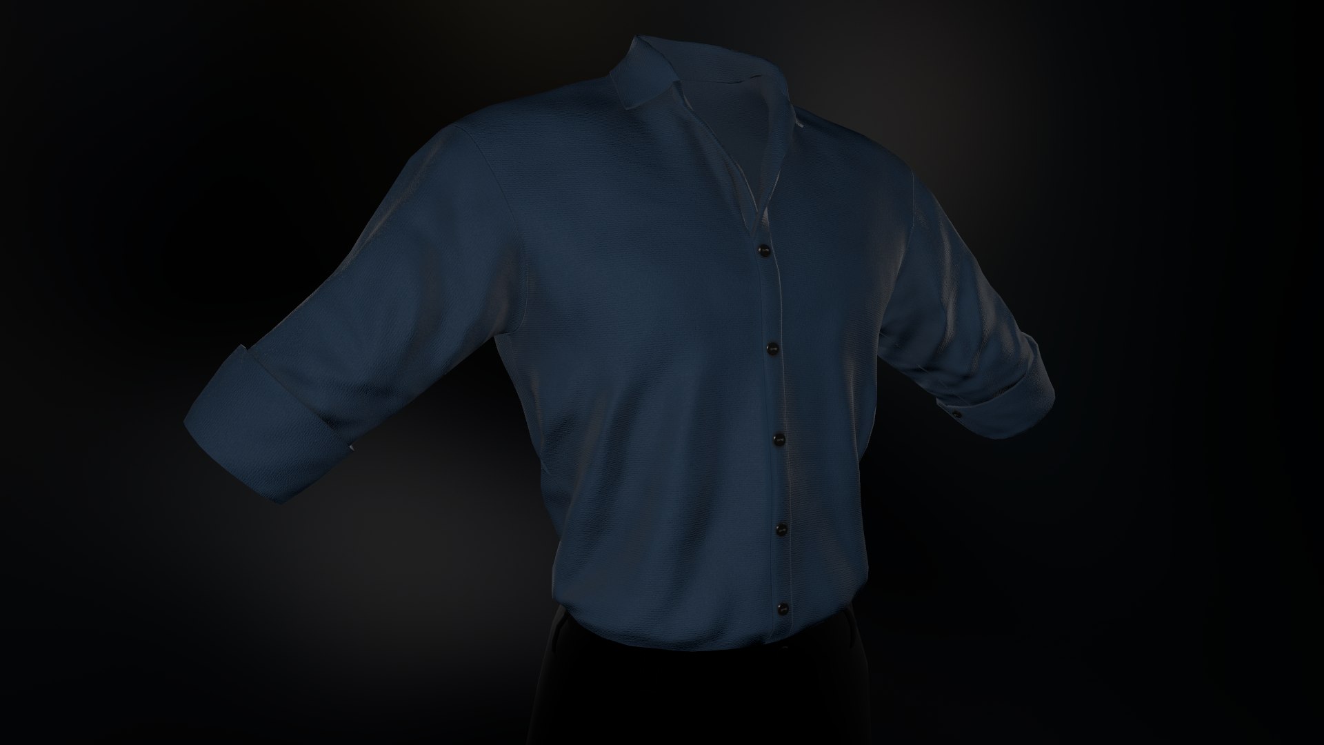 3D Blue Suit Shirt Rolled Model - TurboSquid 1616070