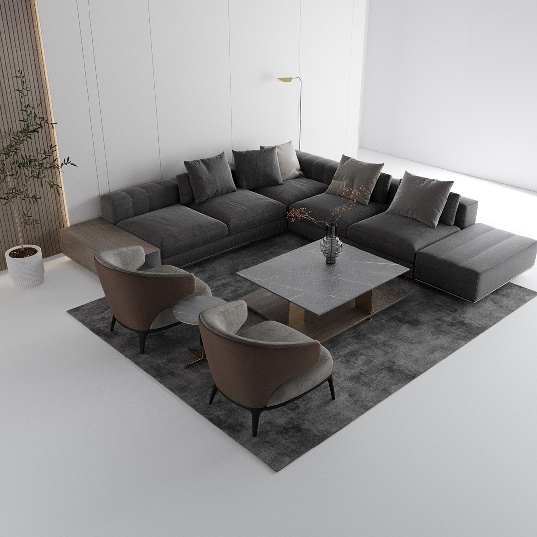 3D Corner Sofa Model - TurboSquid 2078529
