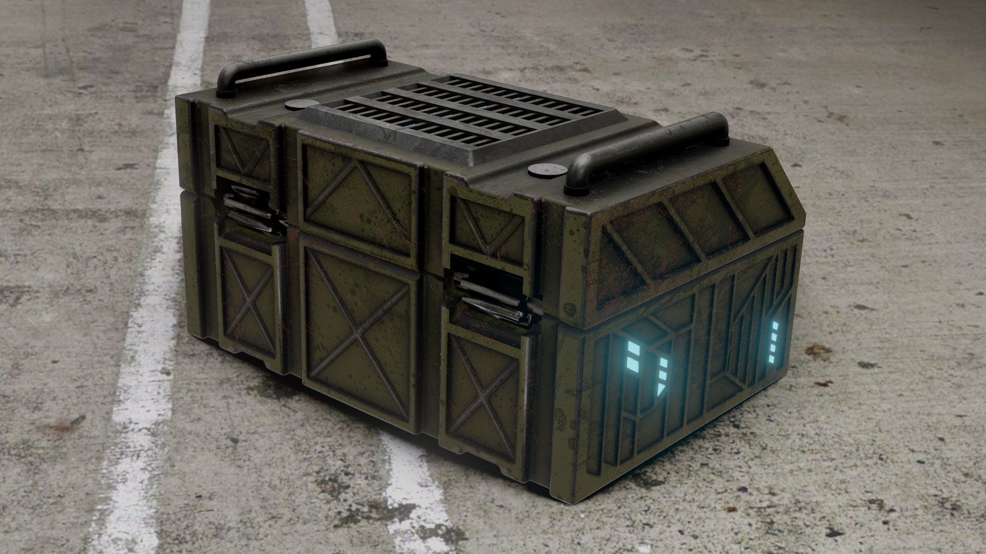 3D model Sci-fi Chest - rigged animated - game ready - TurboSquid 1906759