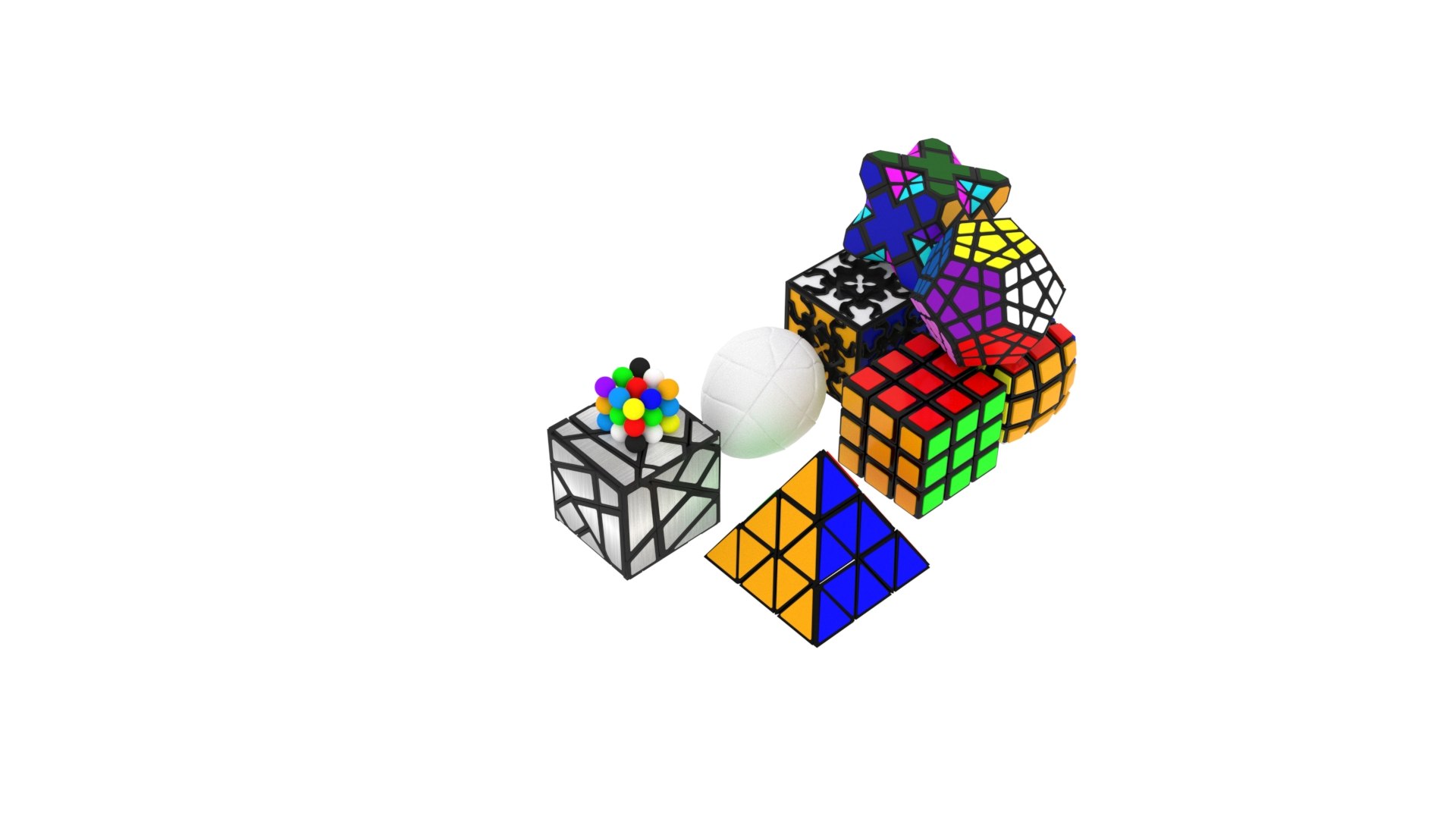3D Different Type Rubik Set Model - TurboSquid 1701042