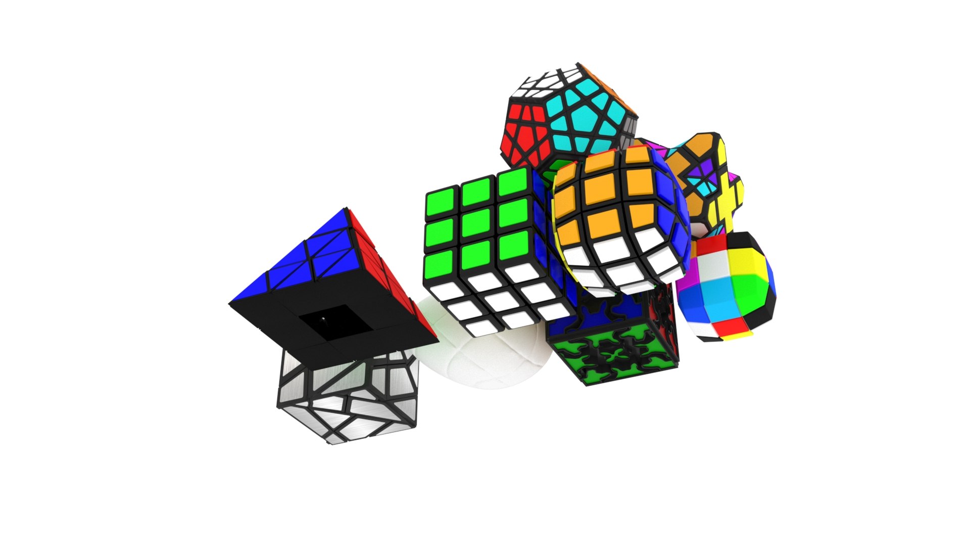 3D different type rubik set model - TurboSquid 1701042