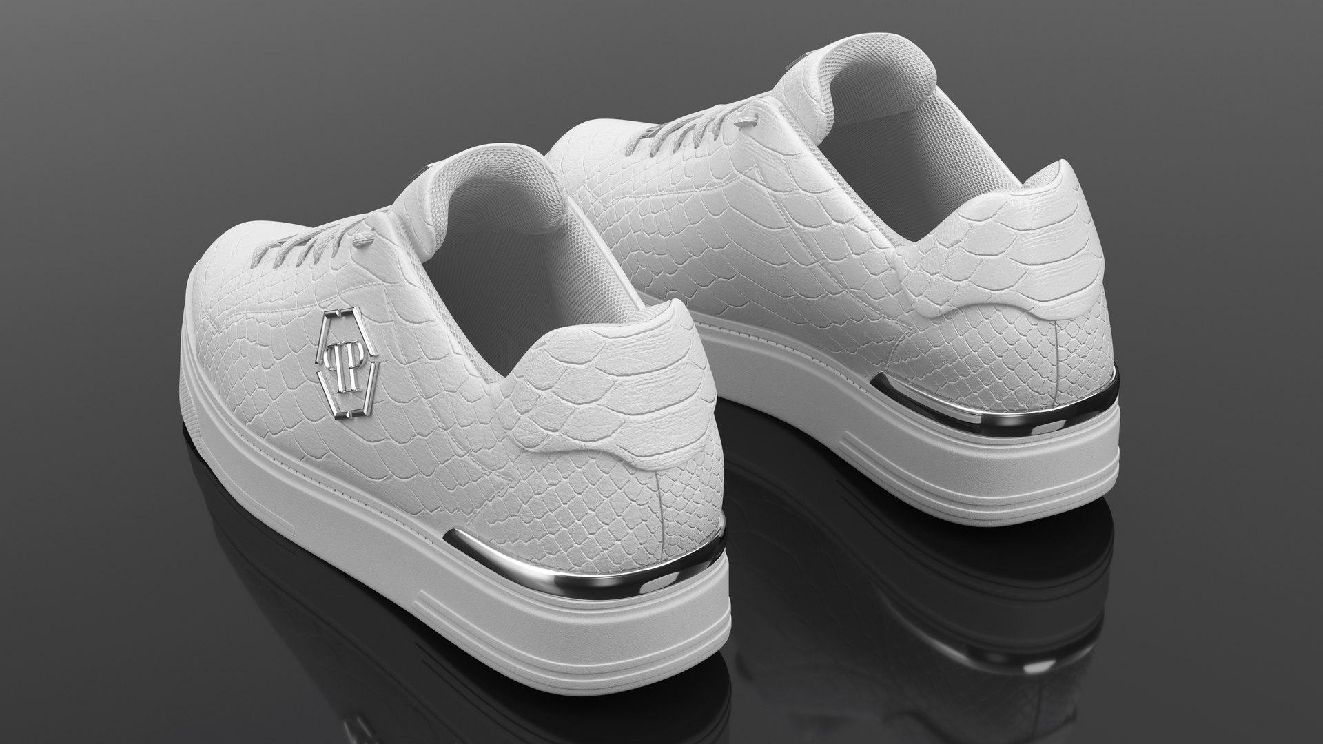 3D model Python Lo-Top Sneakers Philipp Plein White - TurboSquid 2112228