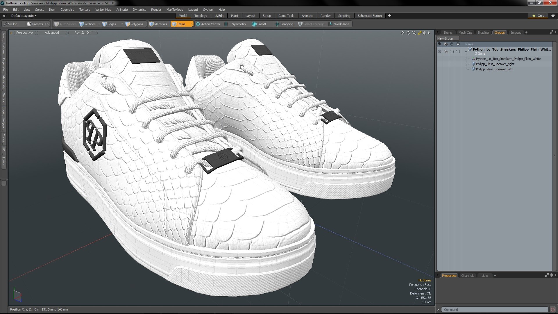 3D Model Python Lo-Top Sneakers Philipp Plein White - TurboSquid 2112228