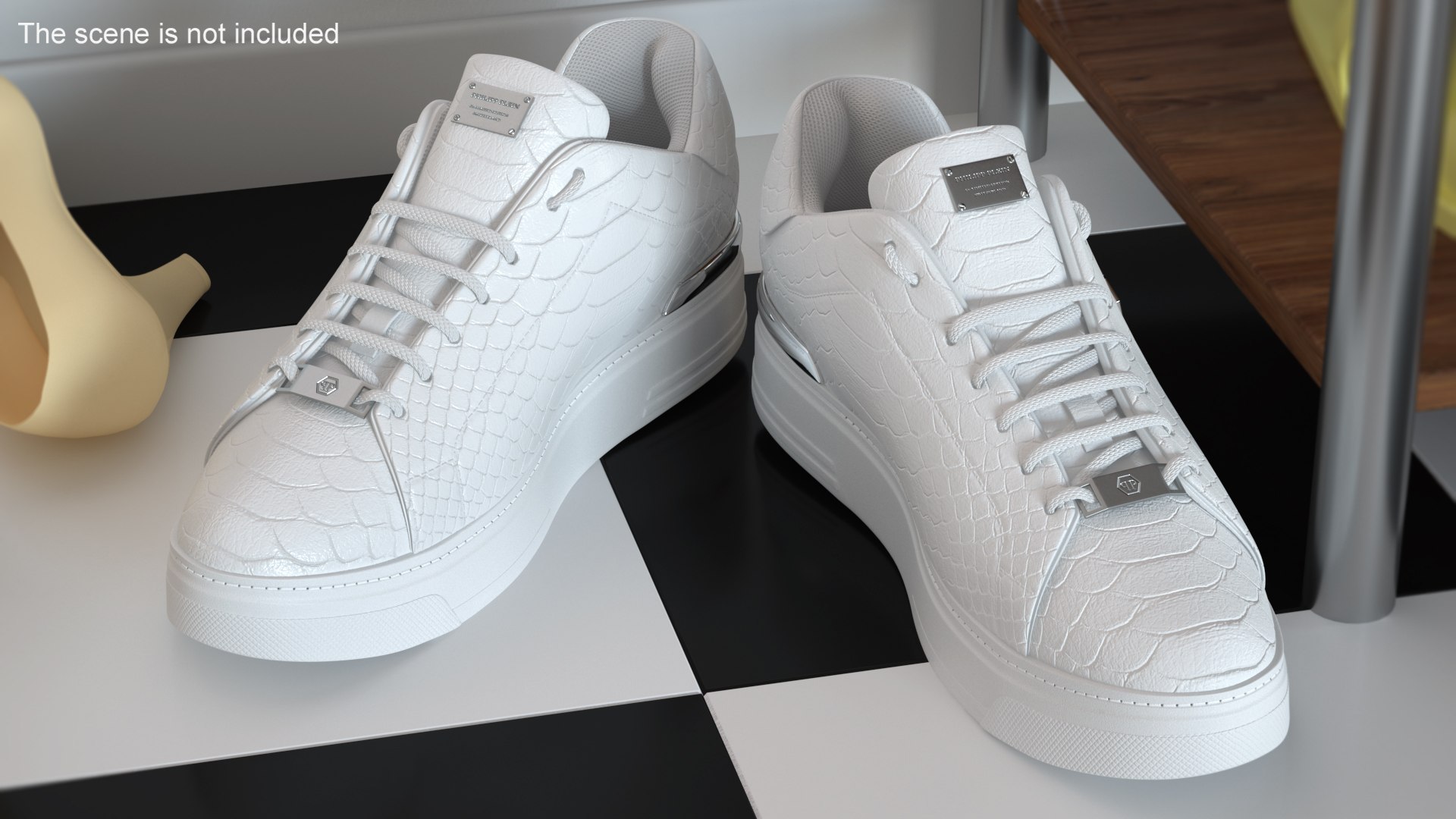 3D model Python Lo-Top Sneakers Philipp Plein White - TurboSquid 2112228