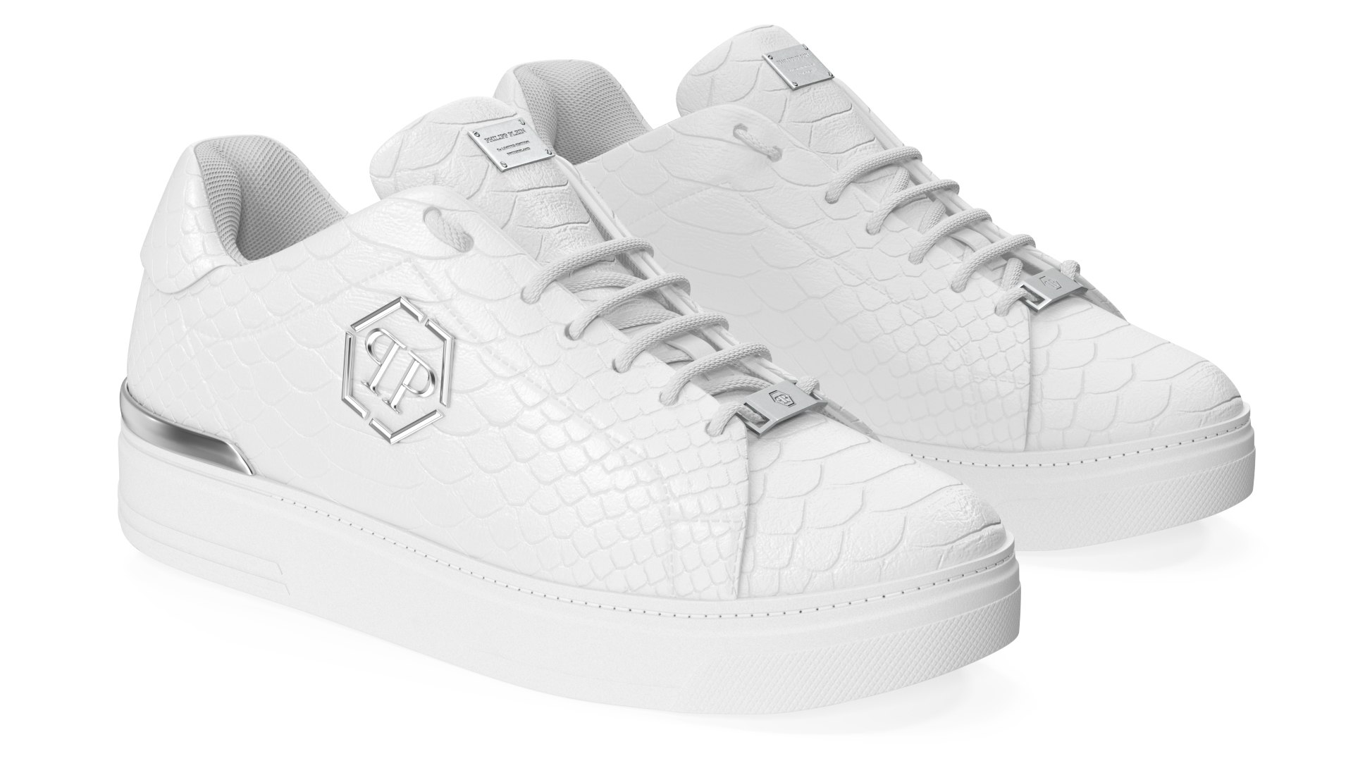 3D model Python Lo-Top Sneakers Philipp Plein White - TurboSquid 2112228