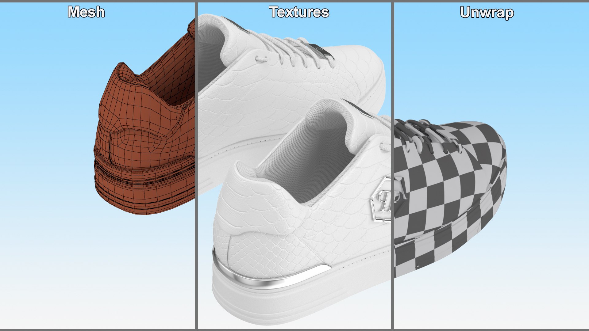 3D model Python Lo-Top Sneakers Philipp Plein White - TurboSquid 2112228