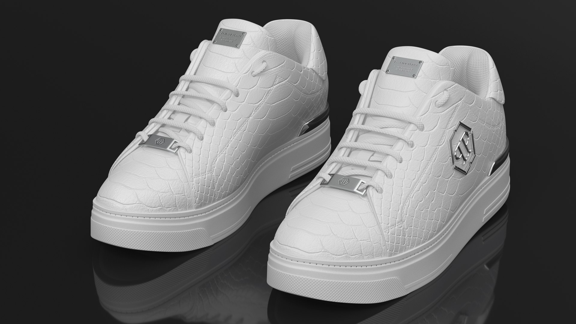 3D model Python Lo-Top Sneakers Philipp Plein White - TurboSquid 2112228