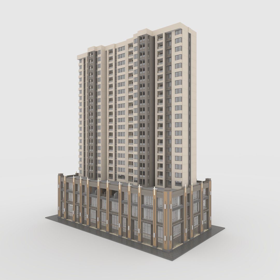 3D Tower Apartment 3 Model - TurboSquid 2260503