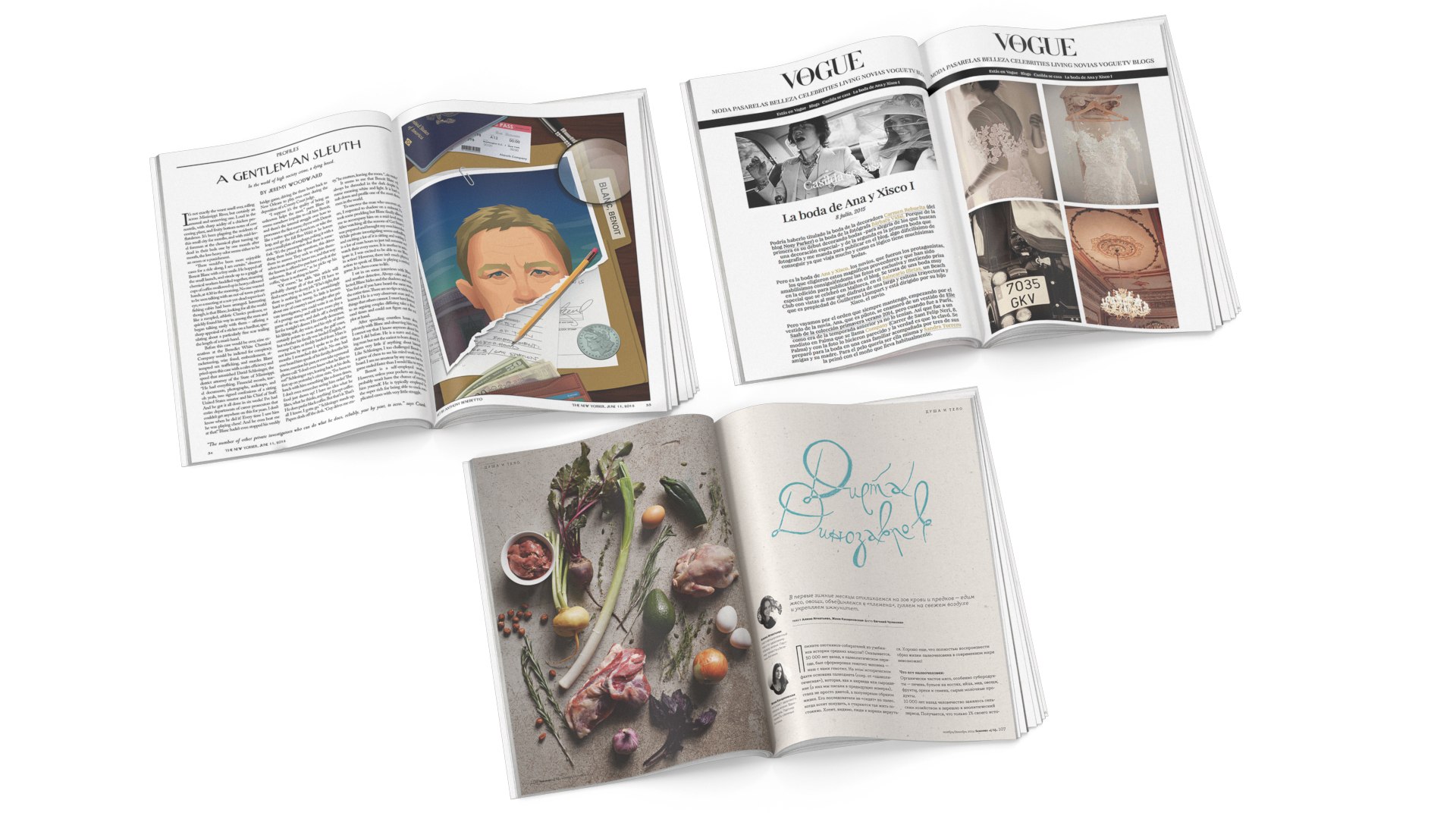Open New Yorker Vogue and Seasons Magazines 3D - TurboSquid 2049497