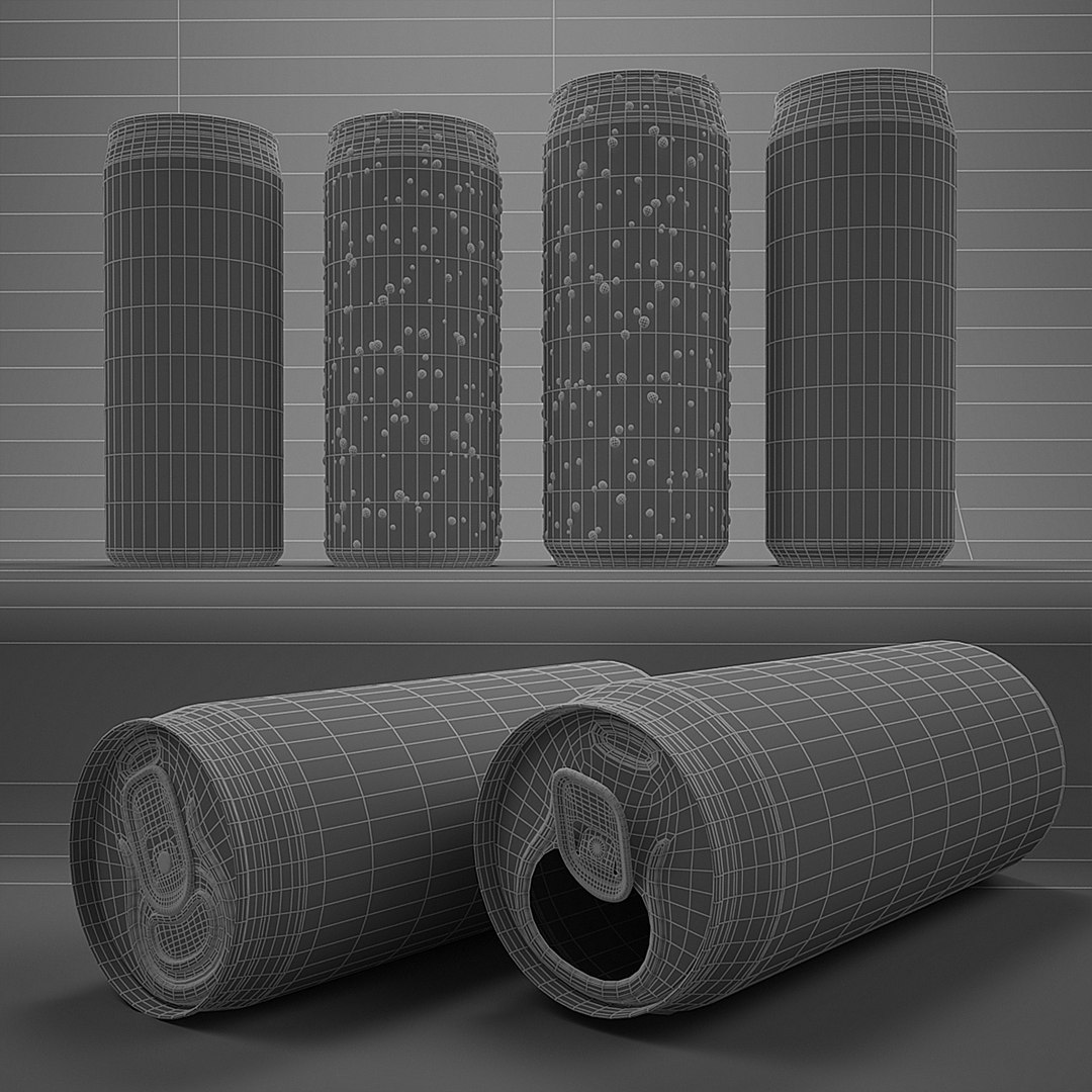 3d Model Beer Soda Cans 250