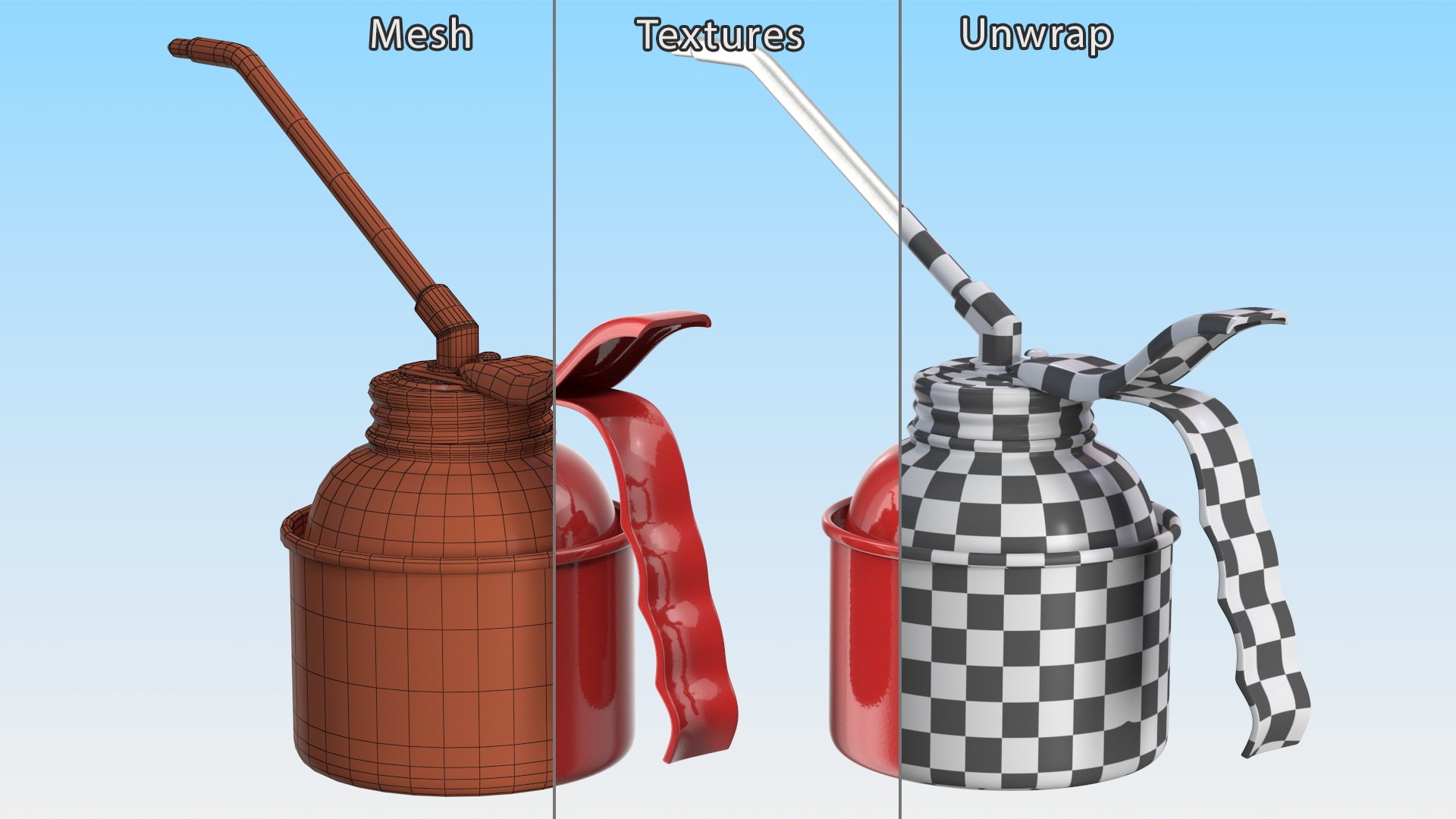 3D Model Metal Oiler Red - TurboSquid 2155769