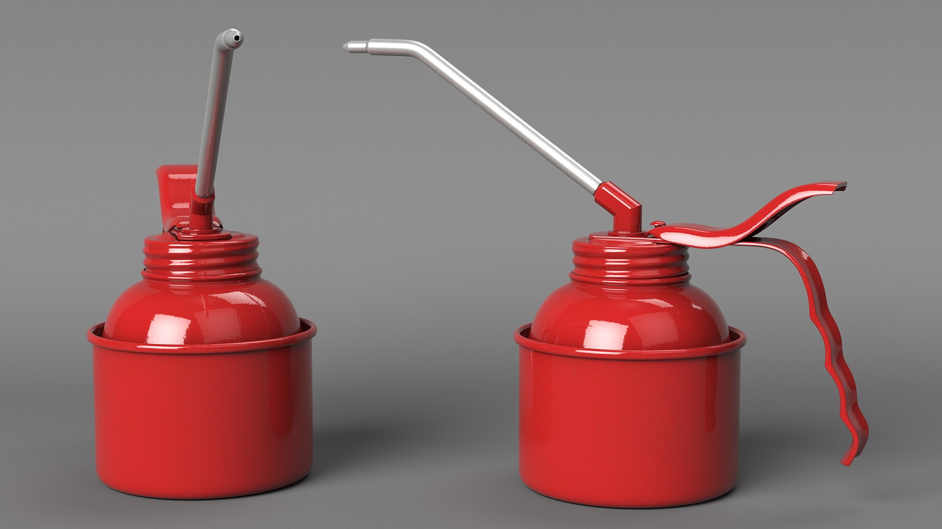 3D Model Metal Oiler Red - TurboSquid 2155769