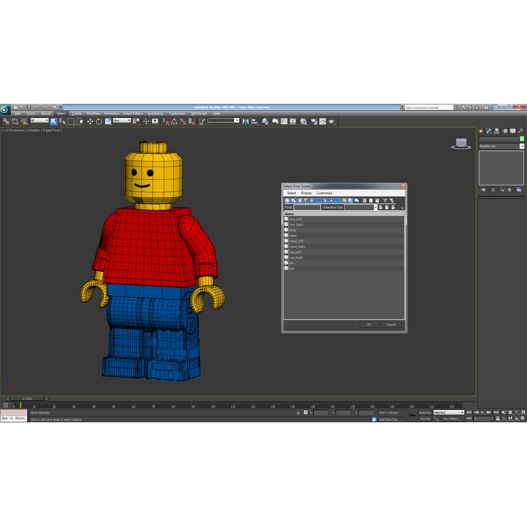 classic lego man 3d model