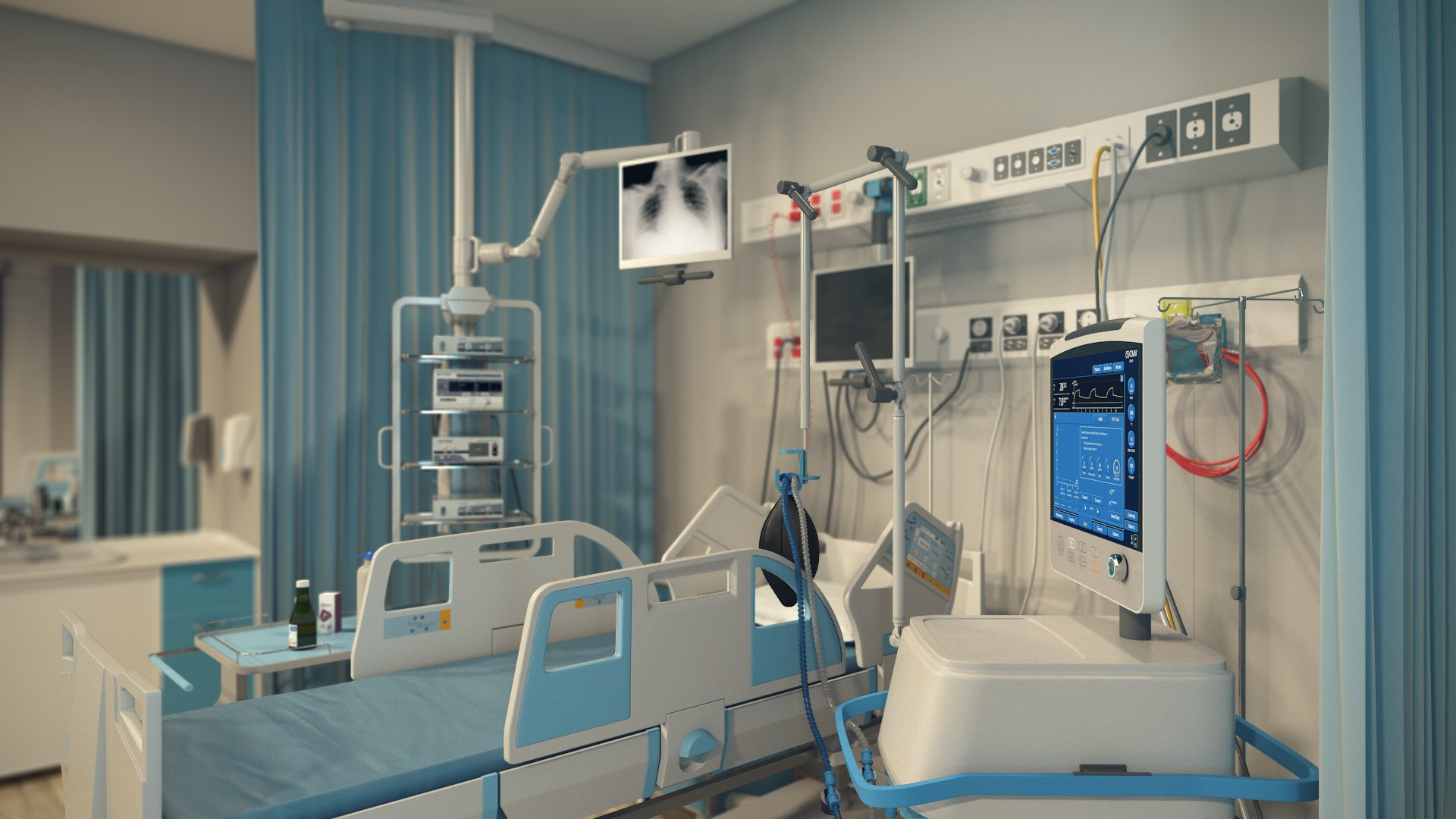 Private Icu Room 3D Model - TurboSquid 1535595