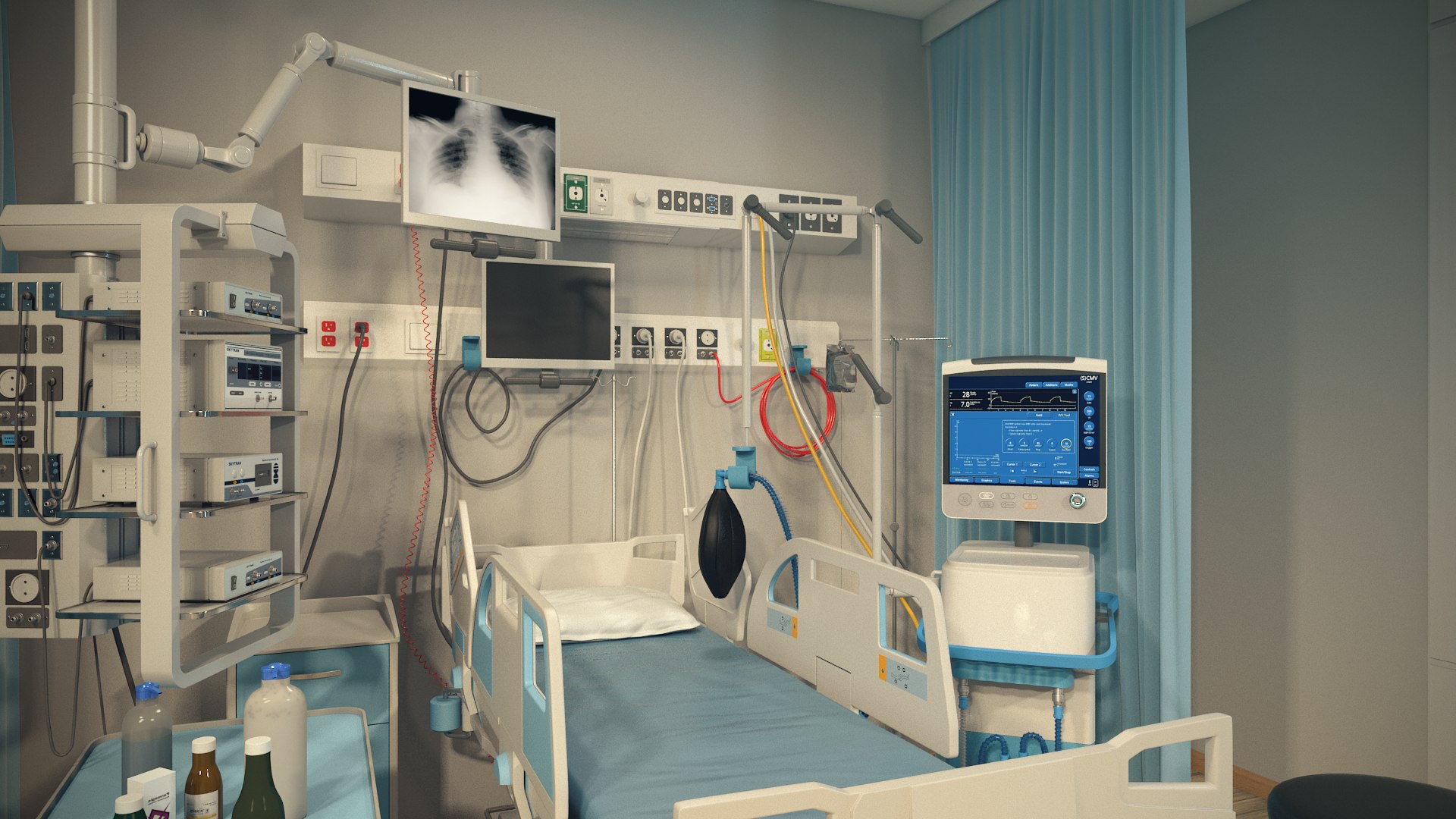 Private Icu Room 3D Model - TurboSquid 1535595
