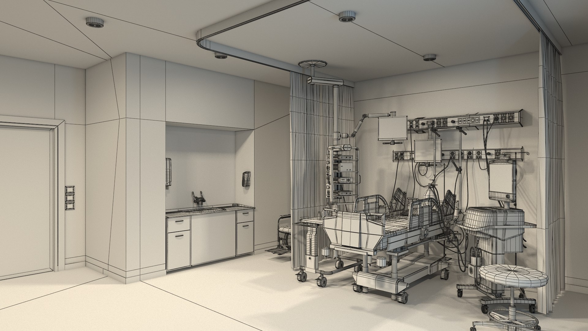 Private Icu Room 3D Model - TurboSquid 1535595