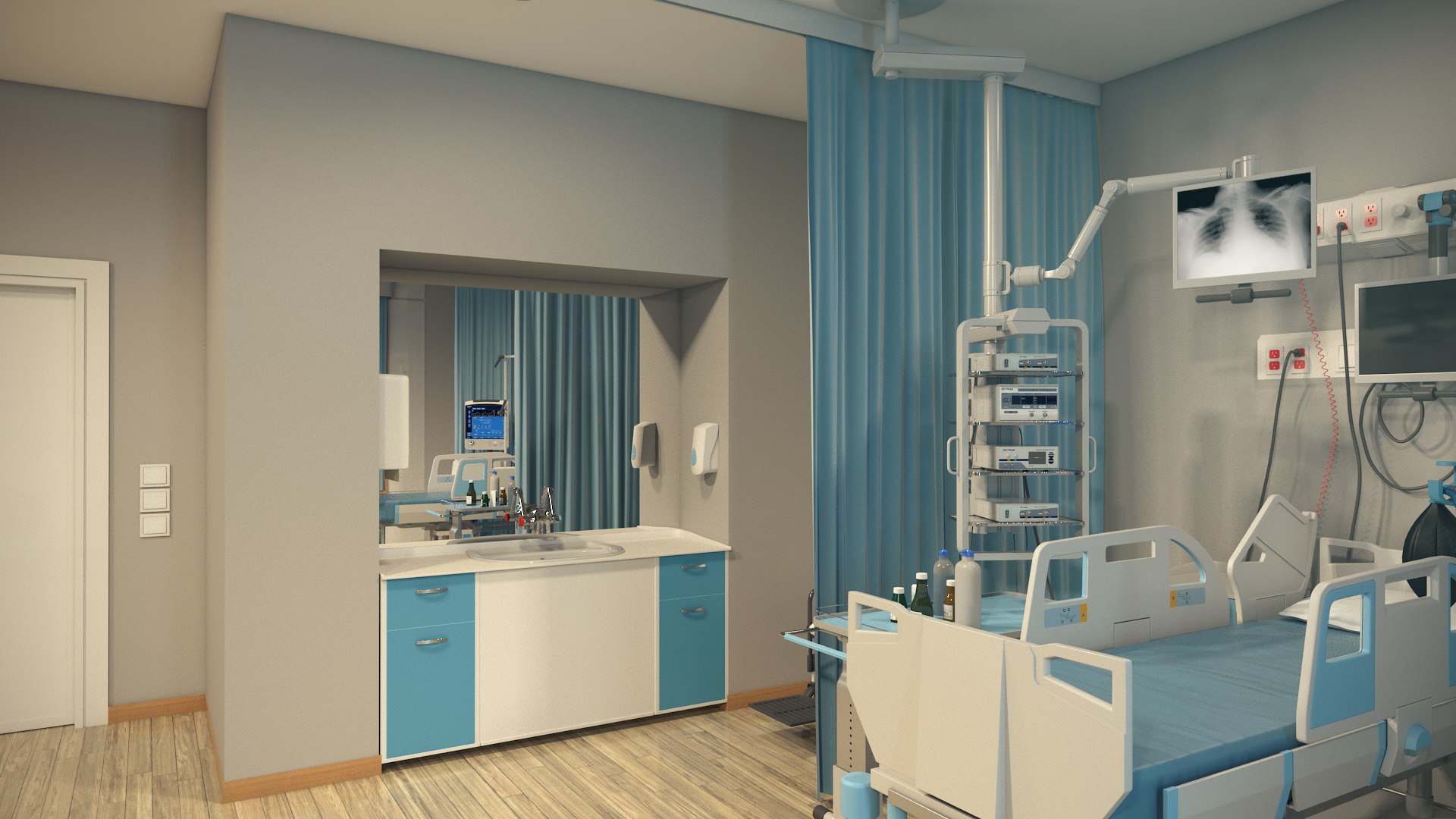 Private Icu Room 3D Model - TurboSquid 1535595