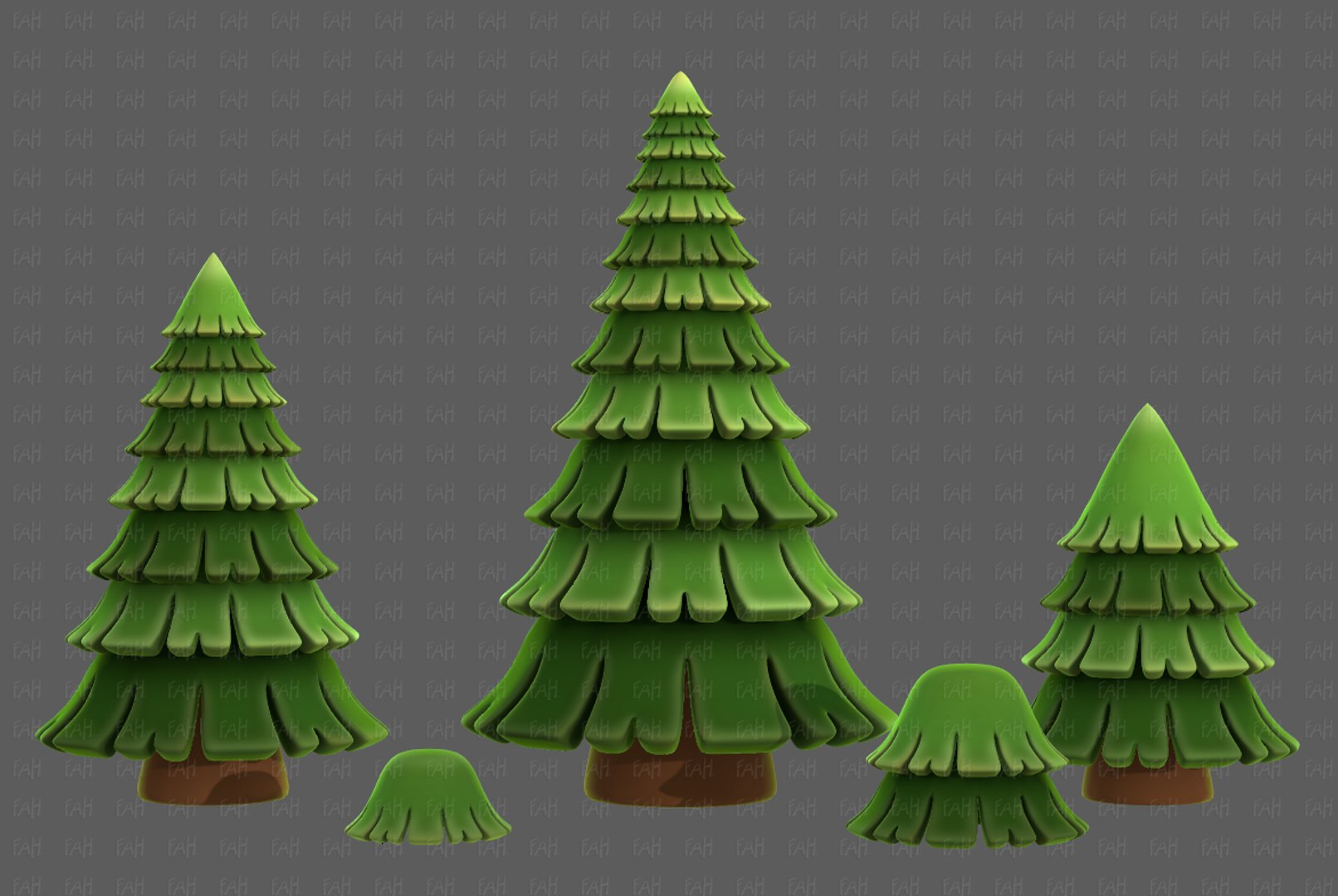 3D Trees Cartoon V35 model - TurboSquid 2084574