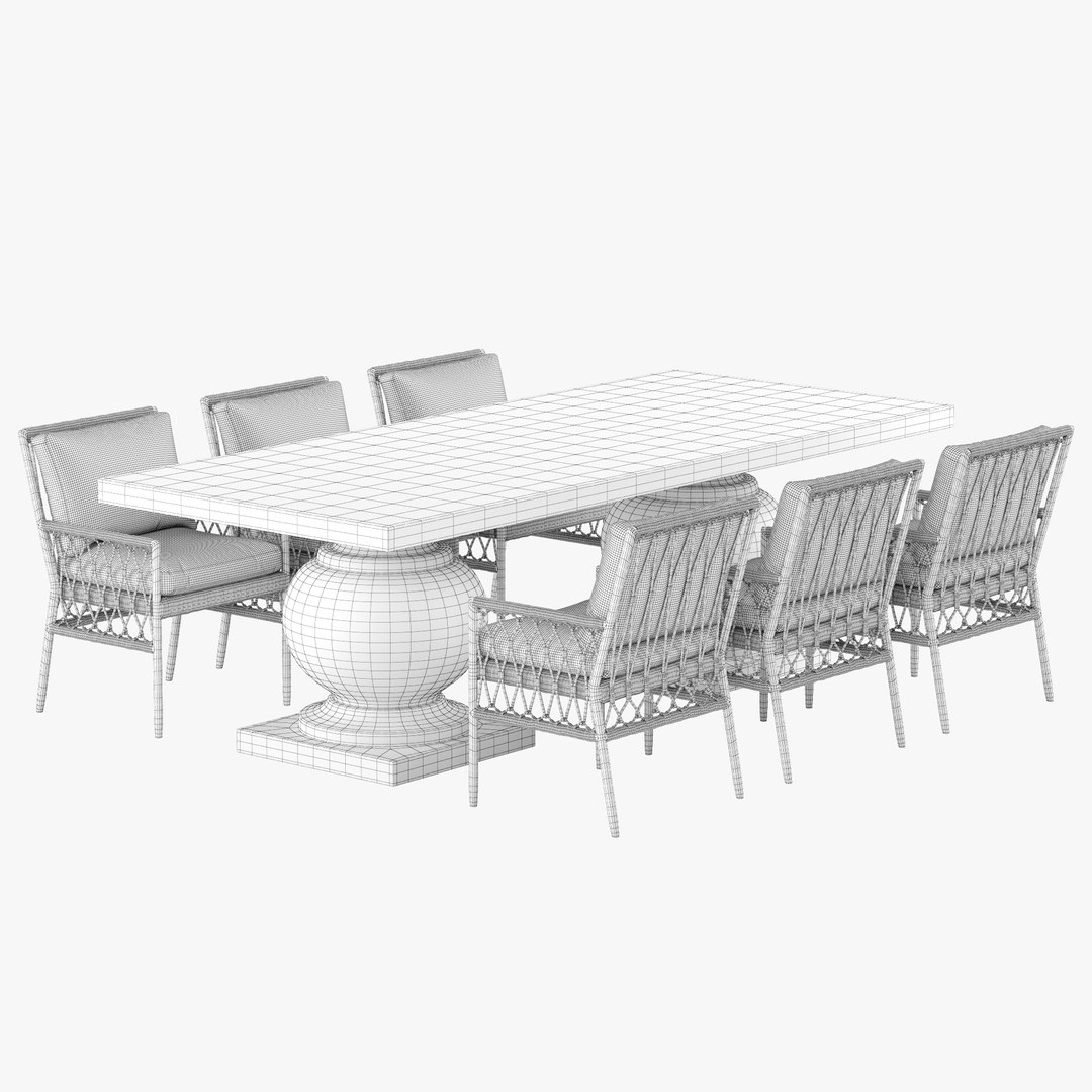 3D Serena And Lily Salt Greek Chair Terrace Table Set Model ...