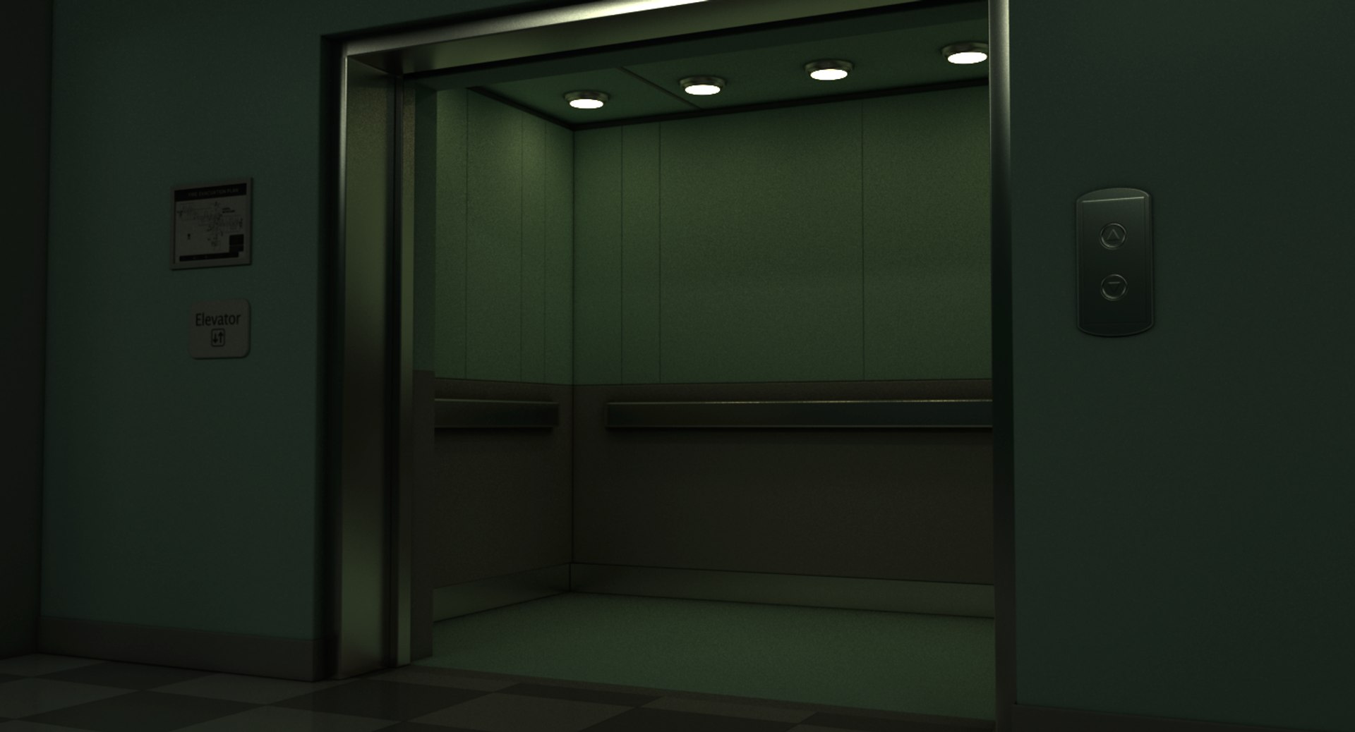 Scary Corridor Elevator 3D Model - TurboSquid 1270427