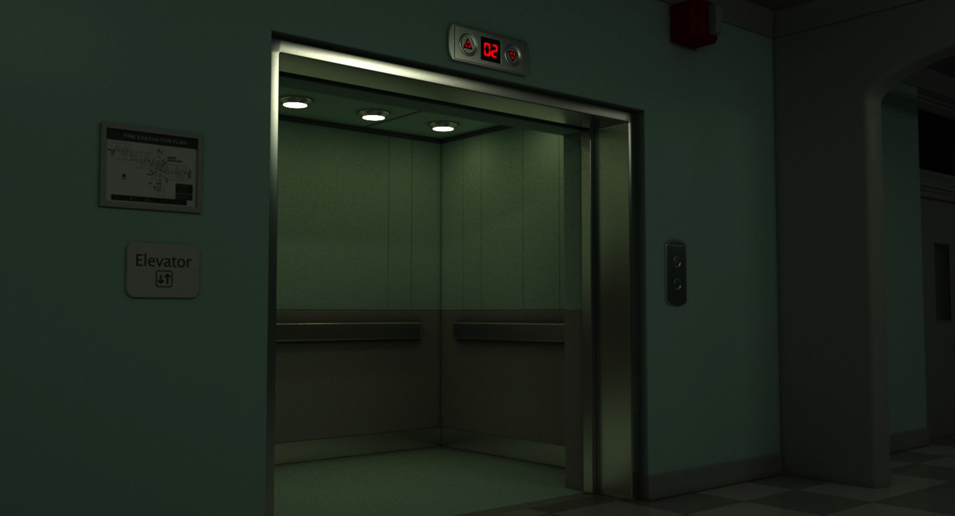 Scary Corridor Elevator 3D Model - TurboSquid 1270427